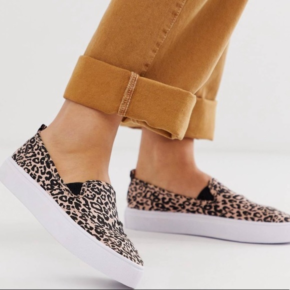 ASOS | Shoes | Asos Wide Fit Dexter Slip On Plimsolls In Leopard | Poshmark